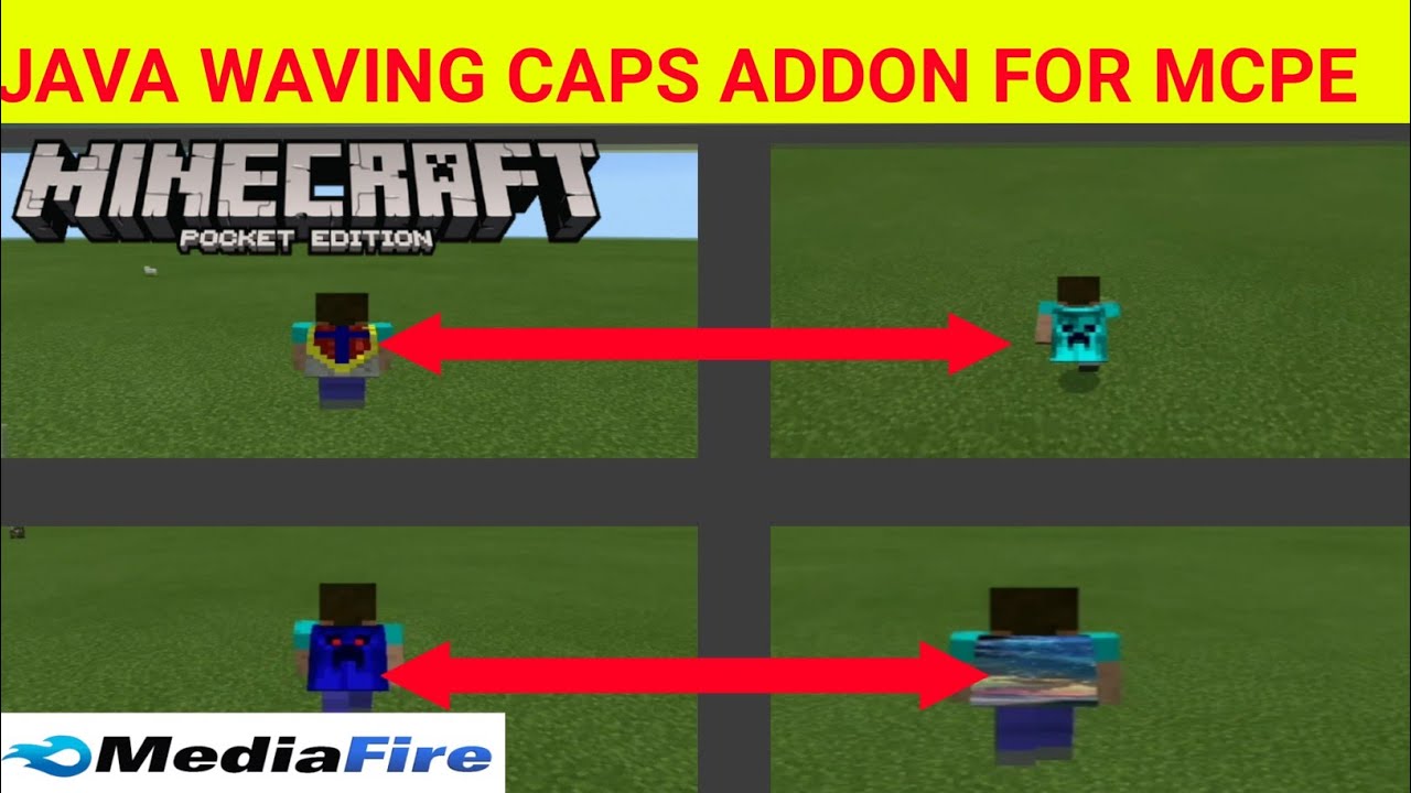 JAVA WAVING CAPS ADDON FOR MCPE || WAVING CAPS IJ MINECRAFT PE || - YouTube