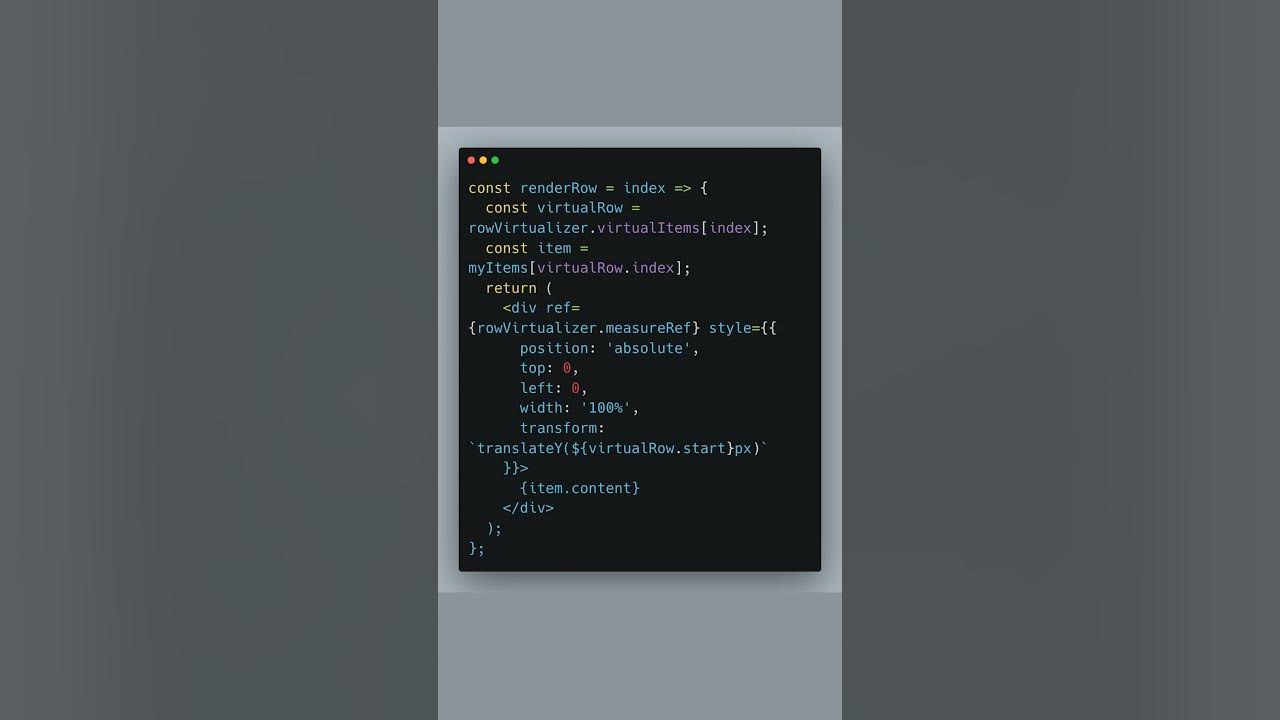 Master React Performance with TanStack Virtual #React - YouTube