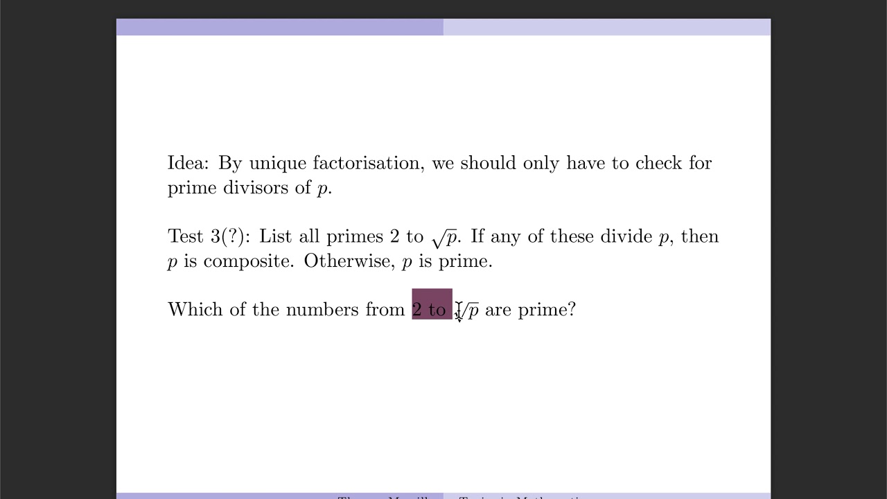 ZPEM3301 - Prime Number Testing 1 - YouTube