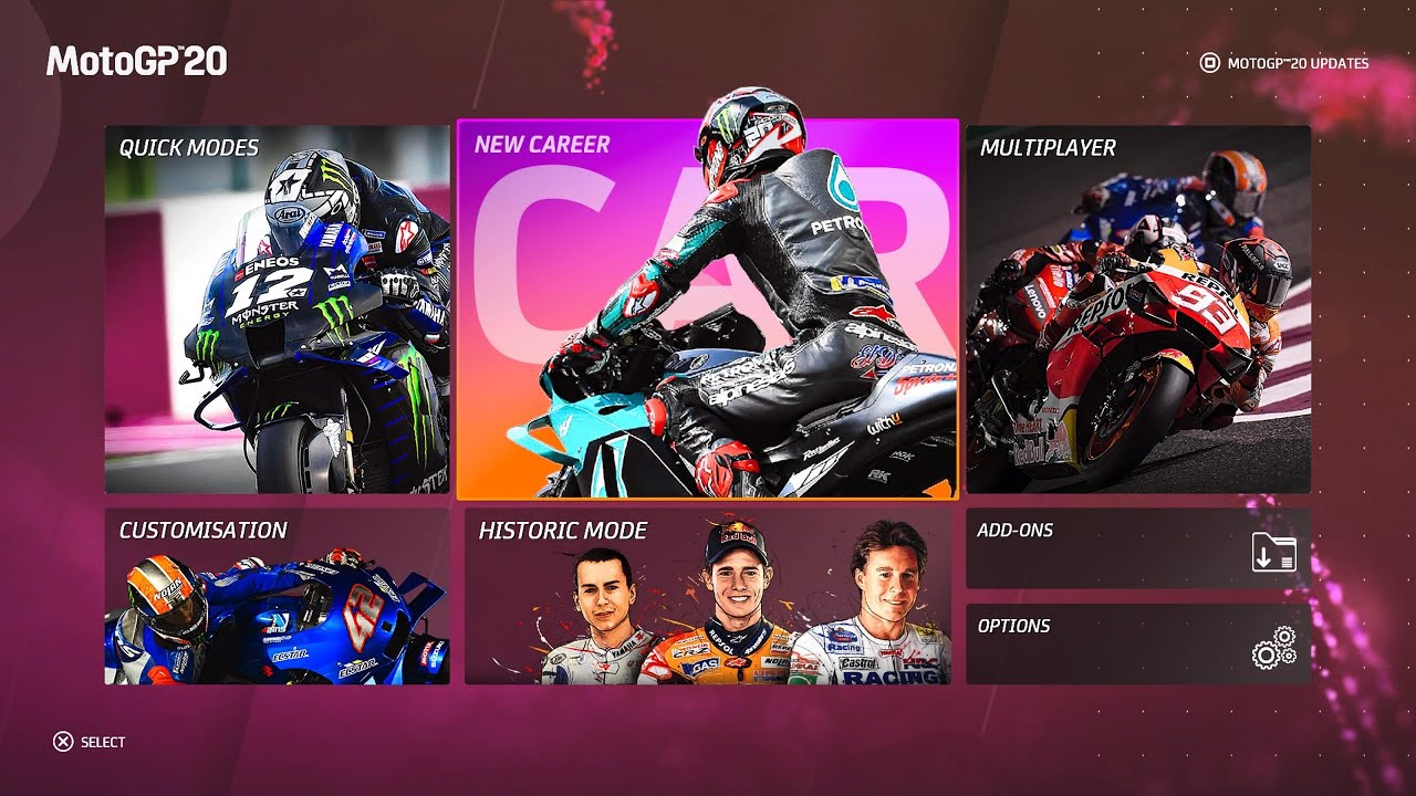 MotoGP™20 Game Menu | All 2020 Teams & Bikers | All Historical Riders ...
