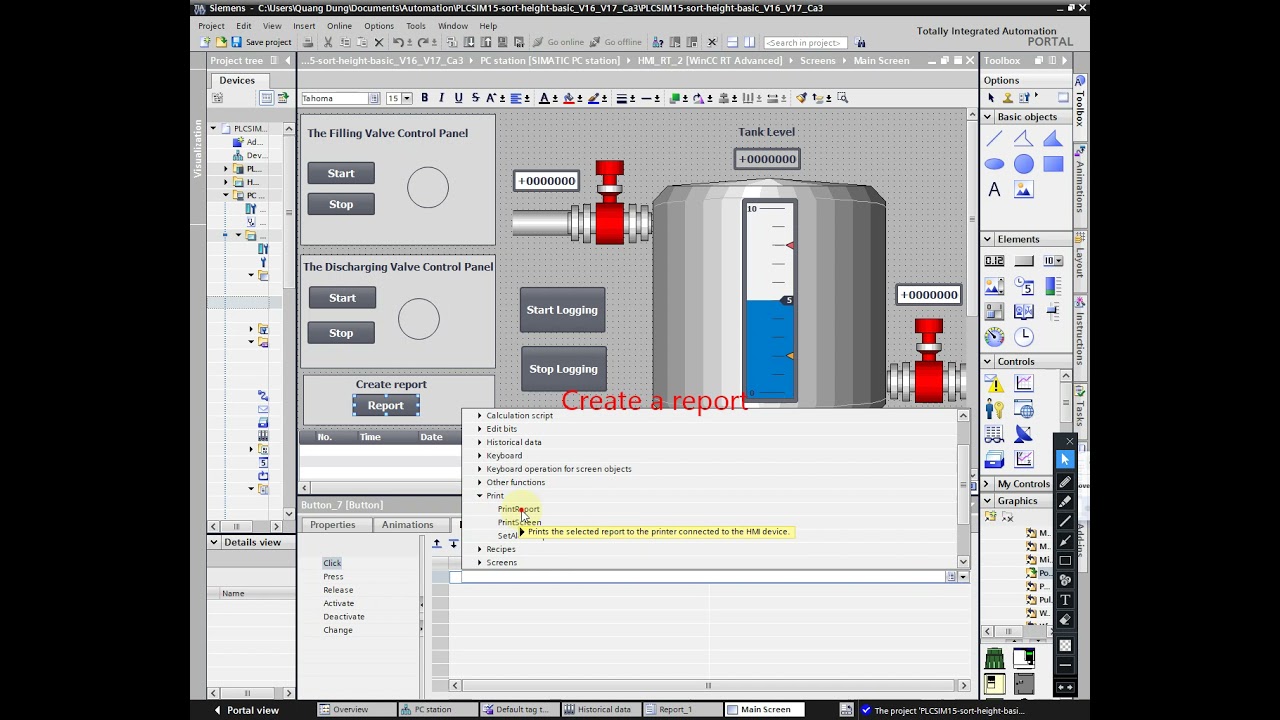 WinCC Advanced V17: Report+Recipe - YouTube