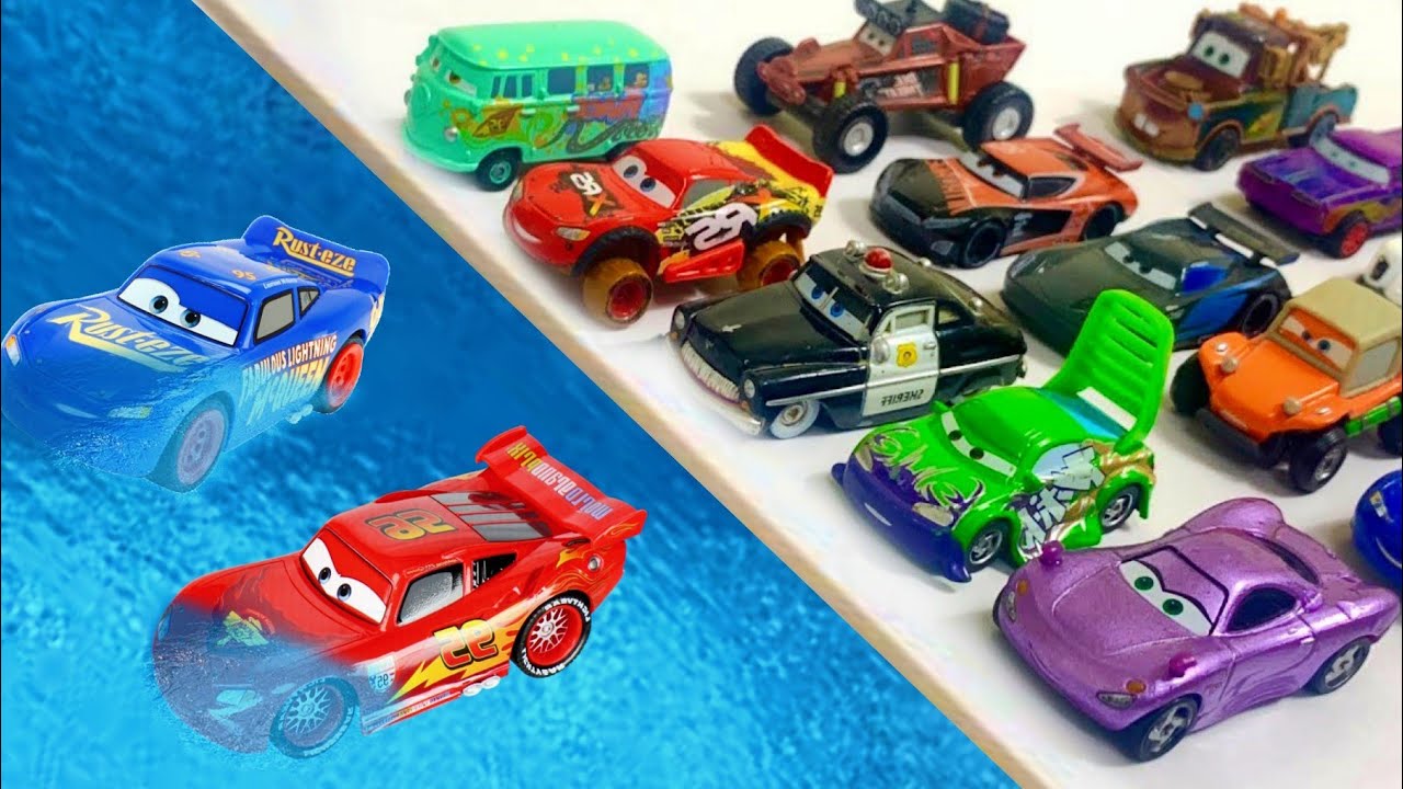 Disney Pixar Cars That Fall Into The Water! Lightning McQueen, Robocar ...