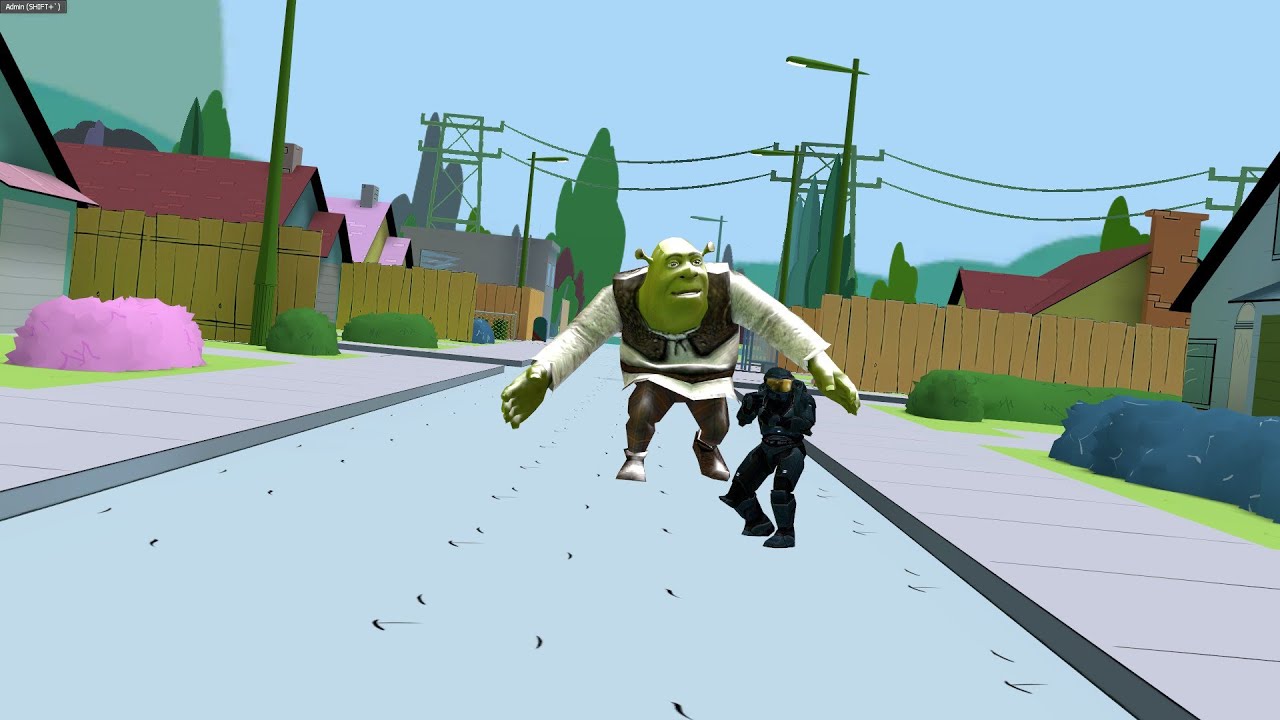 RUNNING AWAY FROM SHREK IN THE CARTOON - YouTube