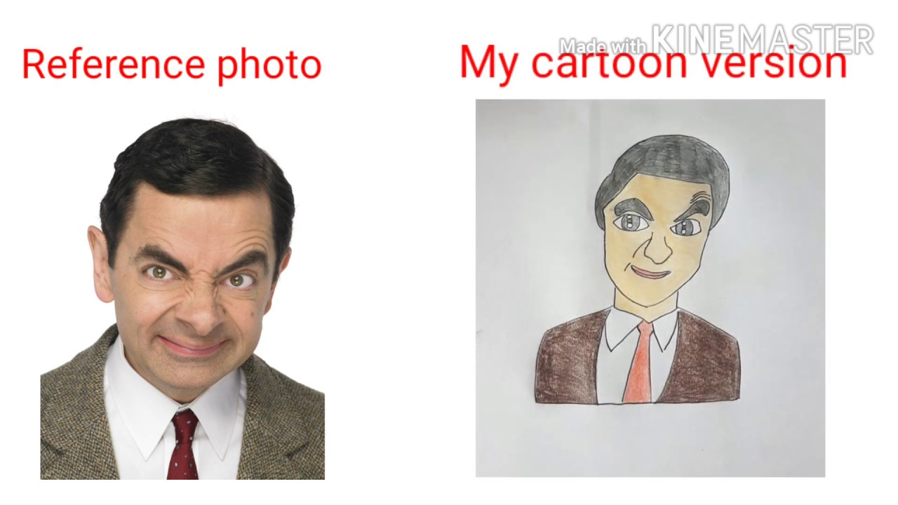 My cartoon drawing,and colouring of Mr Bean - YouTube