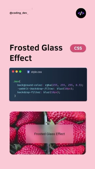 Frosted Glass Html Webdesign Css Coding Htmlcss Webdevelopment Css3 Webprogramming