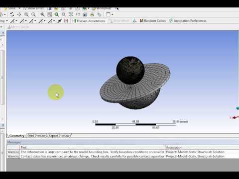Ansys, metal sheet deforming. - YouTube