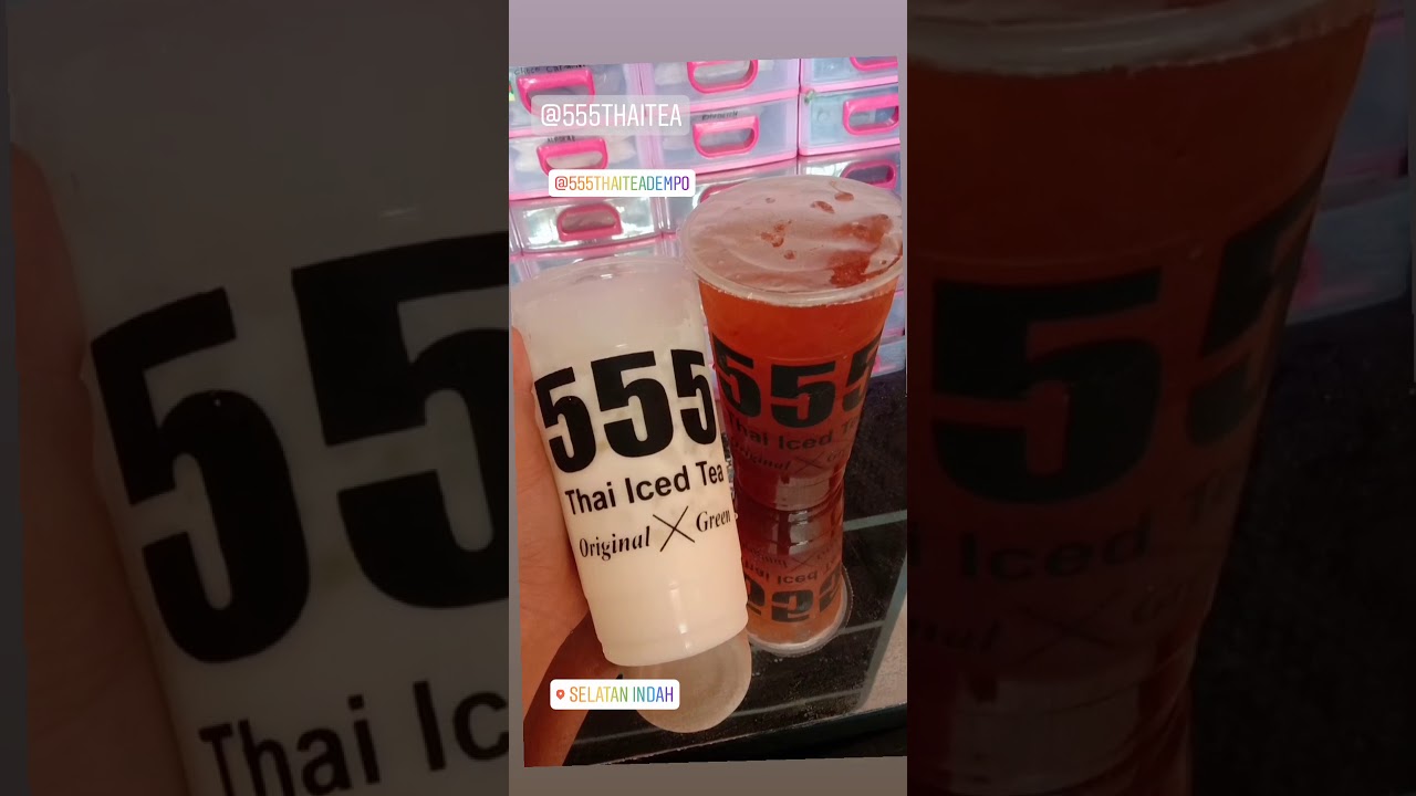 555 thai ice tea ,thai tea lemon dan milk soda vanila 😋 - YouTube