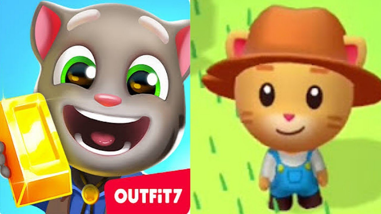 Talking Tom Gold Run vs Talking Ginger Playground Gameplay Android ios ...