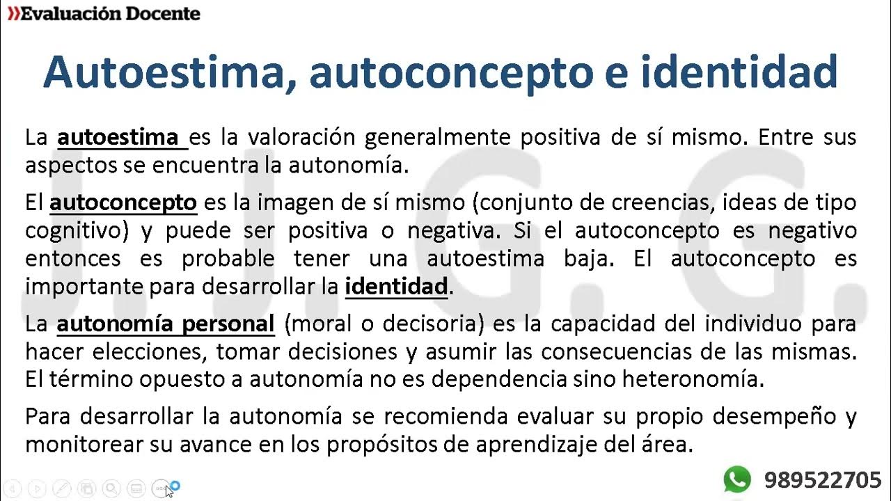 DPCC: Autoestima, autoconcepto e identidad - YouTube