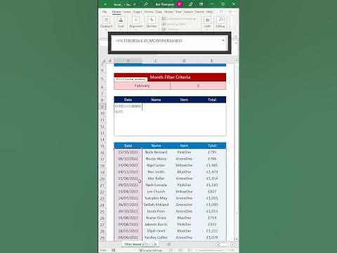 Dynamically Filter Data based on Month with FILTER function in Excel ...