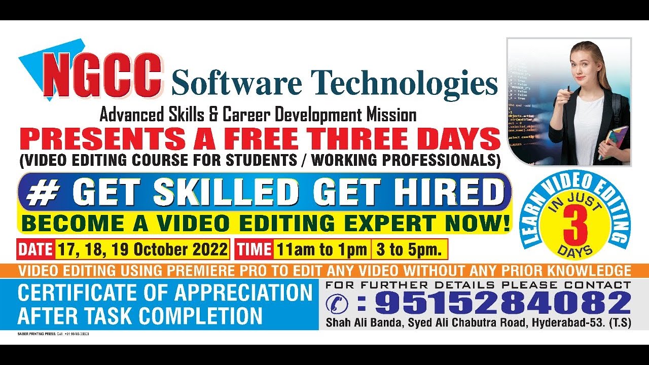 NGCC SOFTWARE TECHNOLOGIES | Become a video editing Expert | Free 3 ...