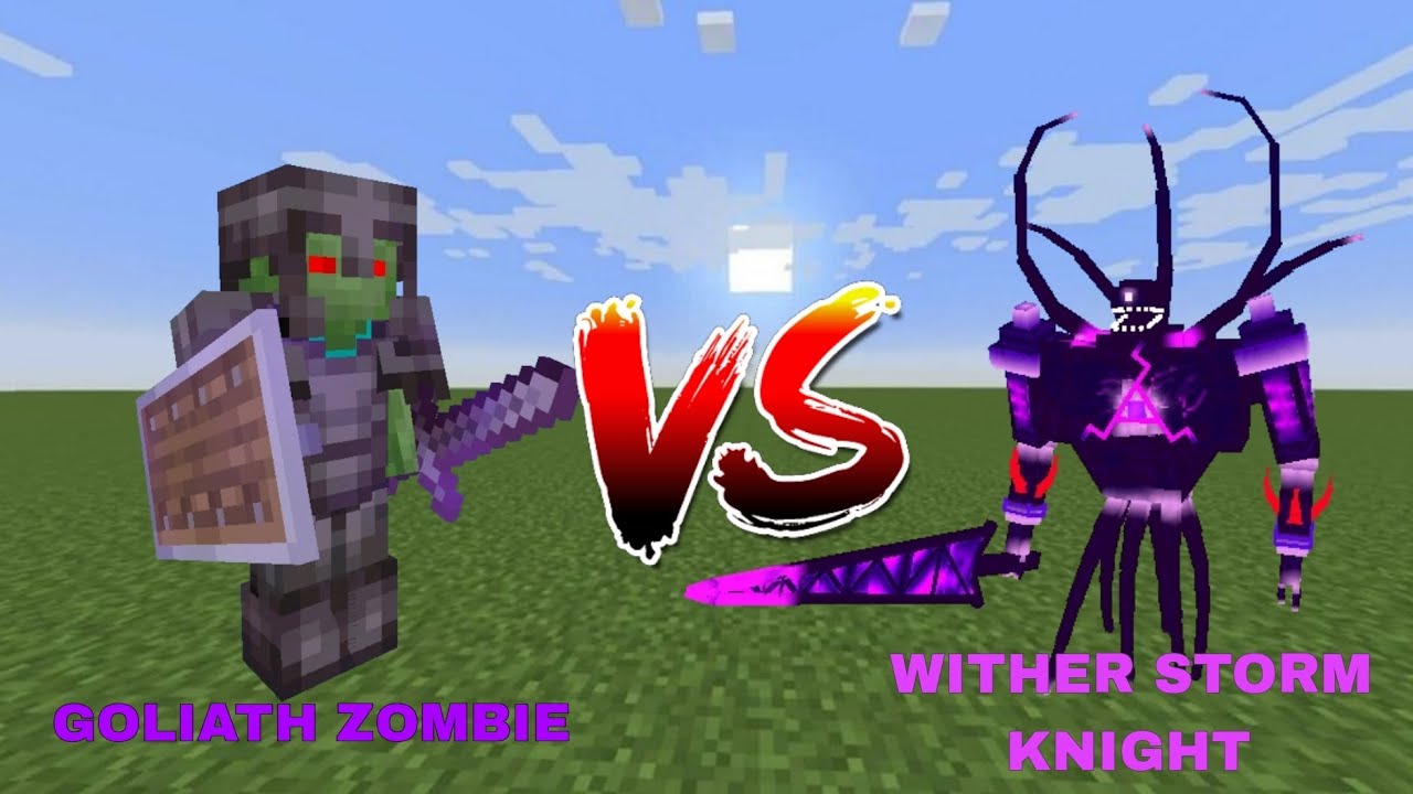 Goliath Zombie vs Wither Storm Knight | minecraft mob battle | - YouTube
