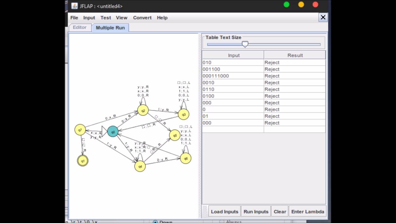 Making Turing Machine for language that contains as many 0s as 1s in JFLAP - YouTube