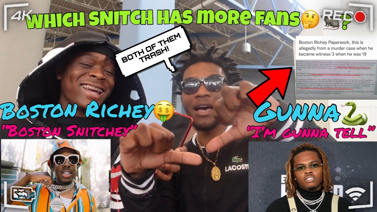 WHICH SNITCH HAS MORE FANS🤔🐀!? BOSTON RICHEY VS GUNNA! (HIGHSCHOOL ...