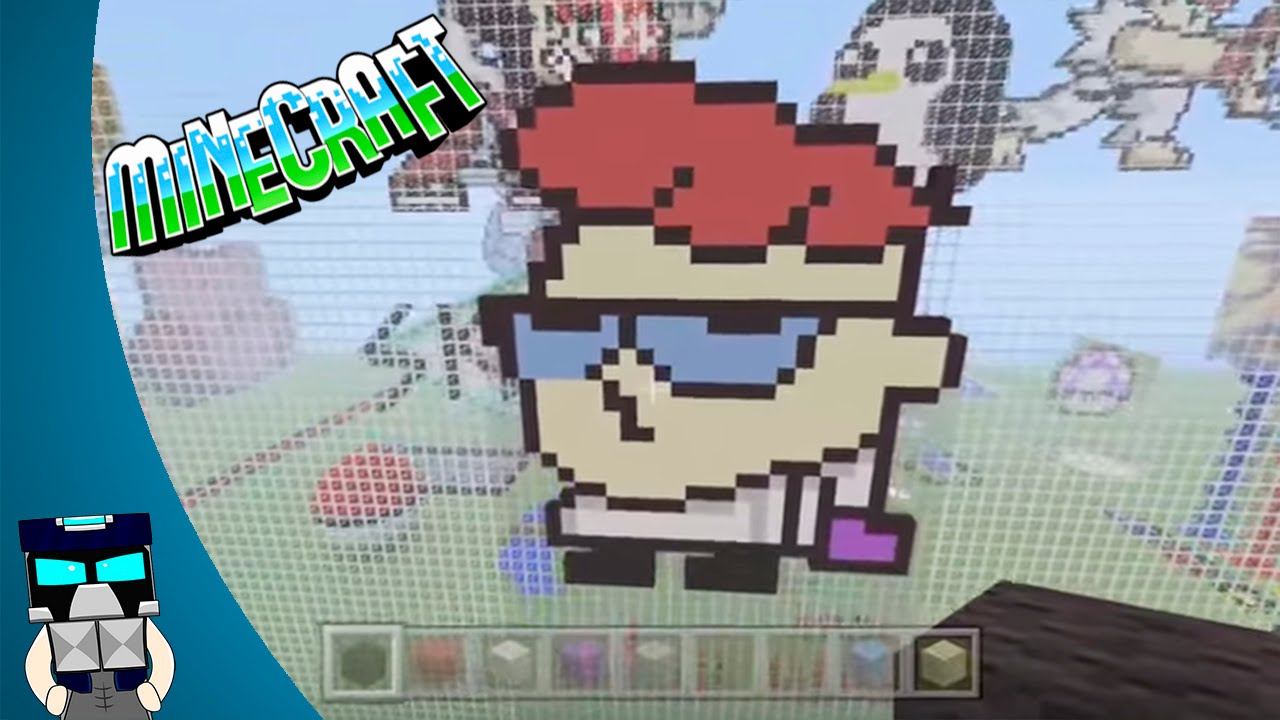 Minecraft: Como hacer Dexter Pixel art Tutorial - YouTube
