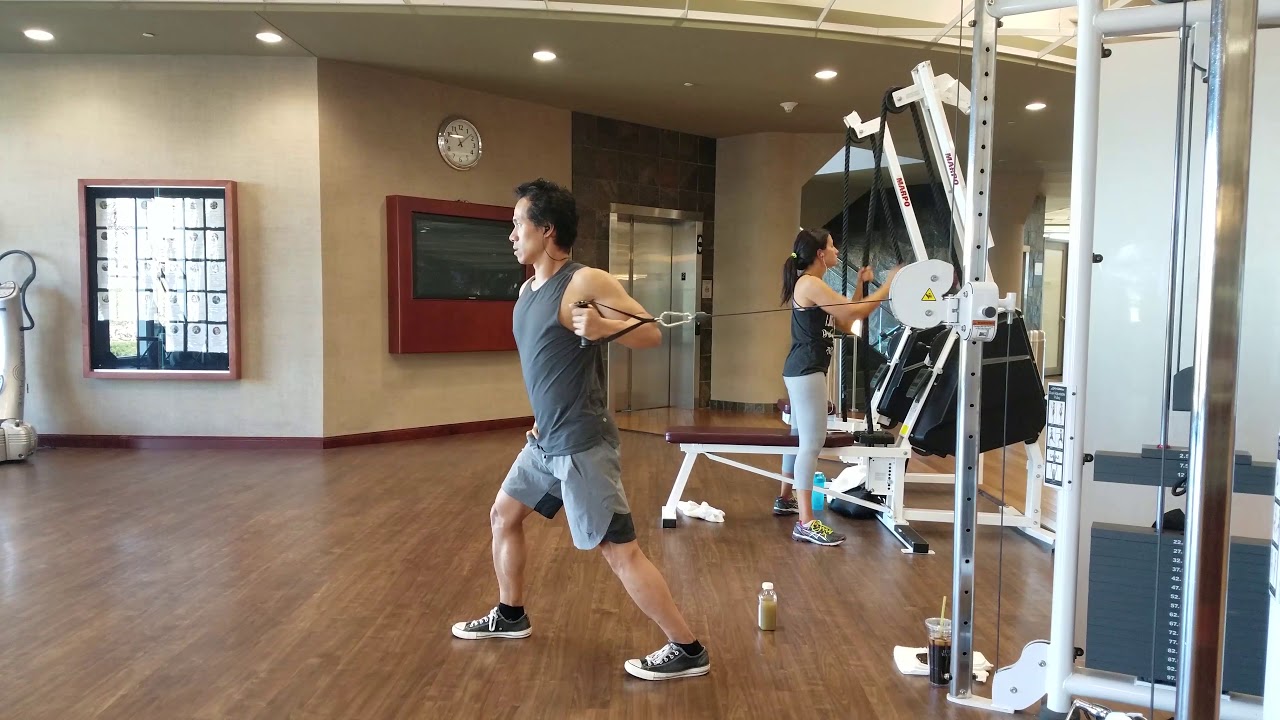 Single Arm Chest Press (Staggered Stance) - YouTube