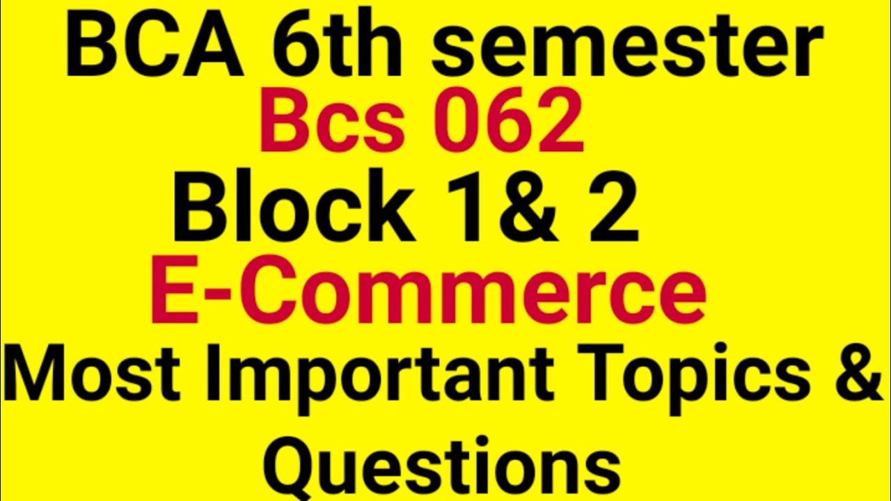 Bcs 062 Most important Topics With Explaination | Block 1& 2 | Bcs 062 | Bca Studies - YouTube