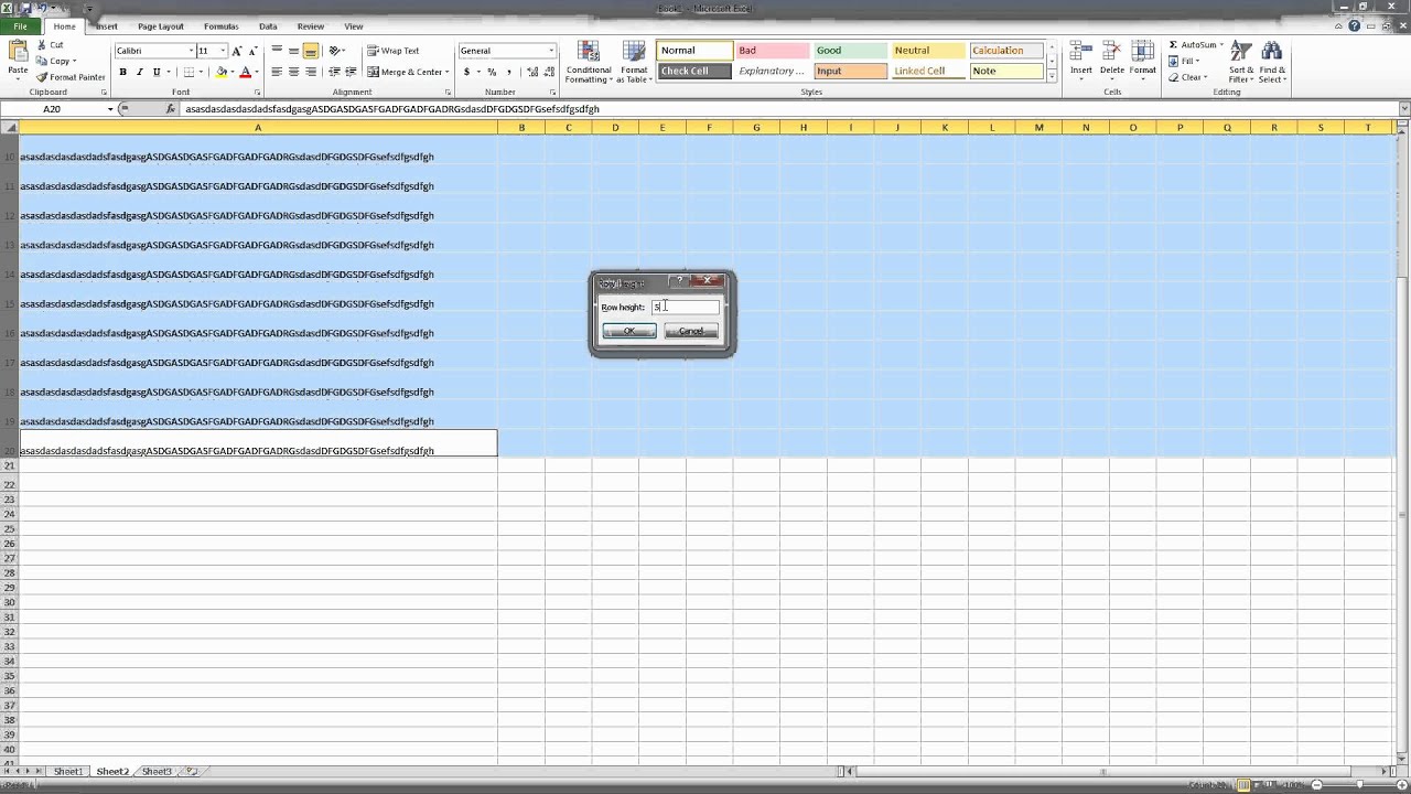 Microsoft Office Excel Lesson 1 Change Multiple Row Heights In Microsoft Office Excel Lesson 1 Change Multiple Row Heights In