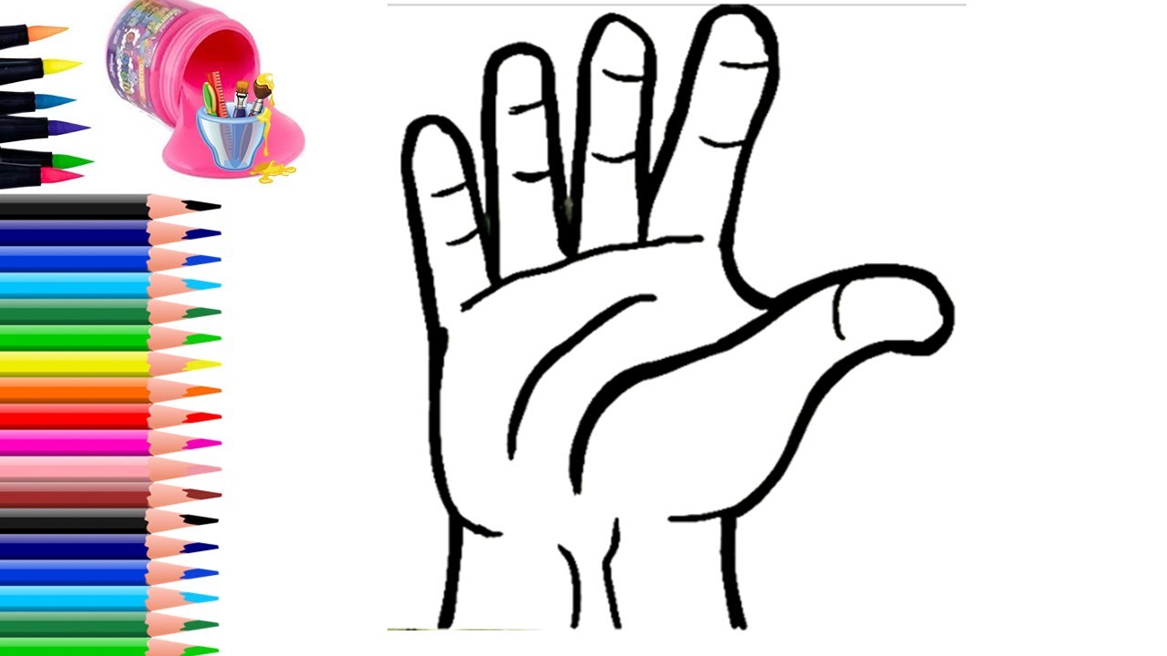 Cómo Dibujar y Colorear una Mano 🫲 ️🎨🌈 | Dibujos para Niños - YouTube