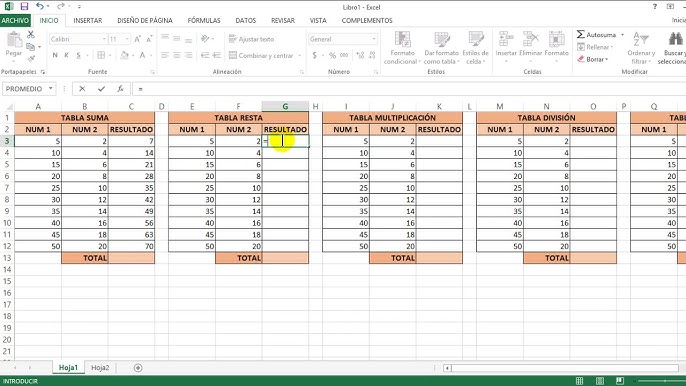 Como Multiplicar En Excel Sumar Restar Y Dividir Operaciones