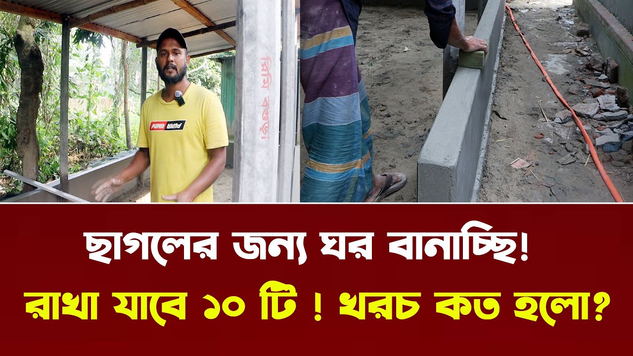 ১০ টি ছাগলের জন্য ঘর বানাইলাম, খরচ কত হলো | Sagoler Ghor | Nibir Krishi ...