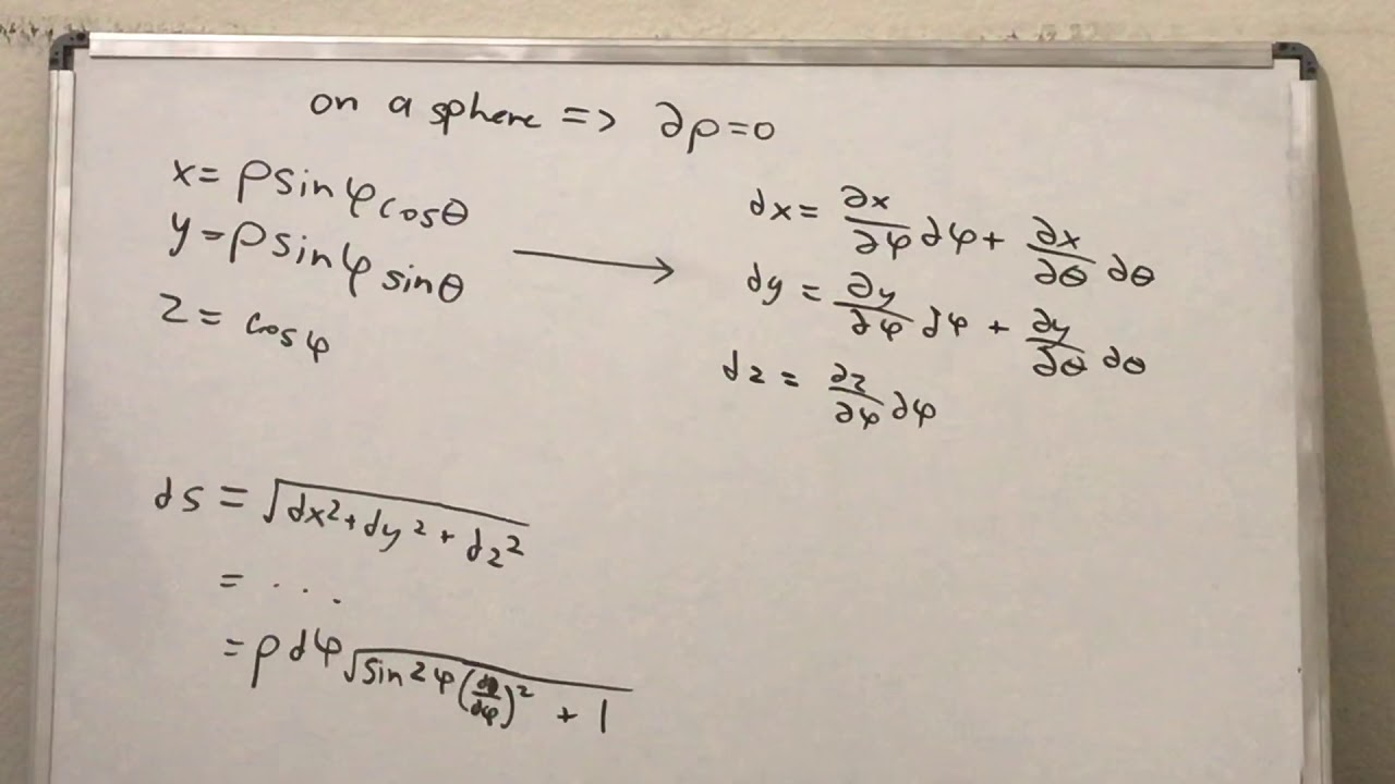 Line element on a sphere - YouTube