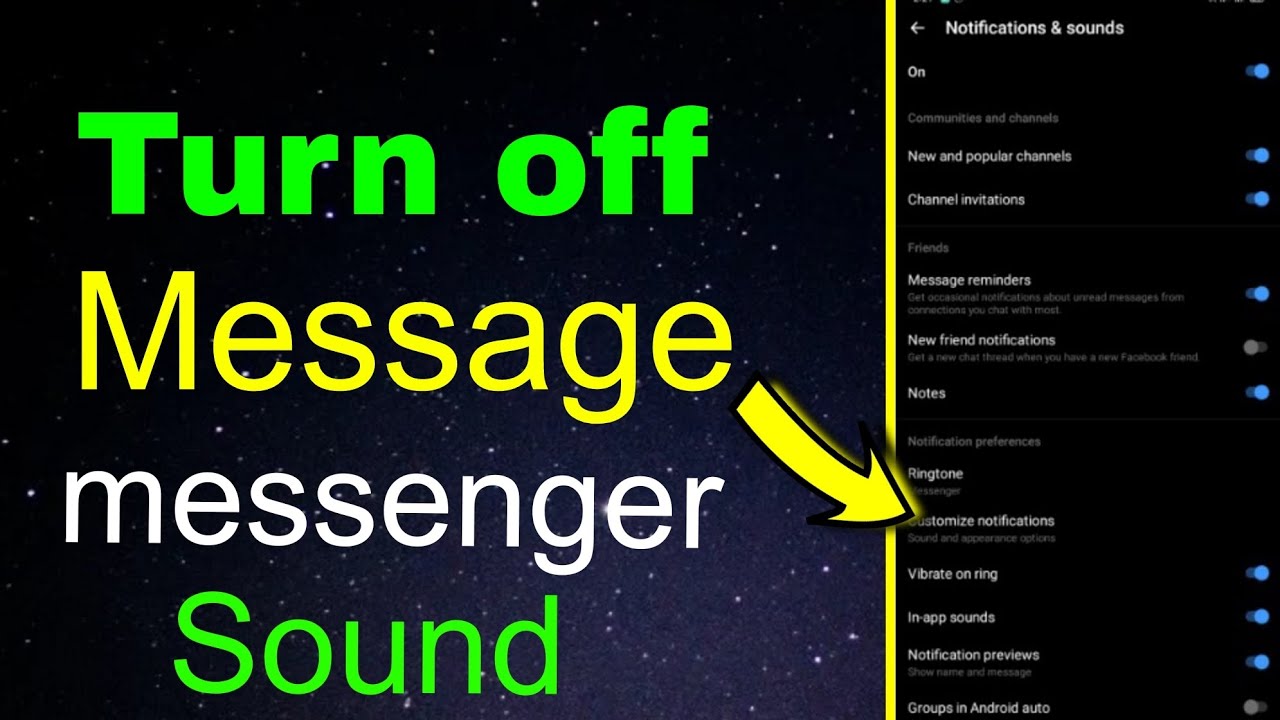 how to turn off messenger message sound || messenger sms sound change ...