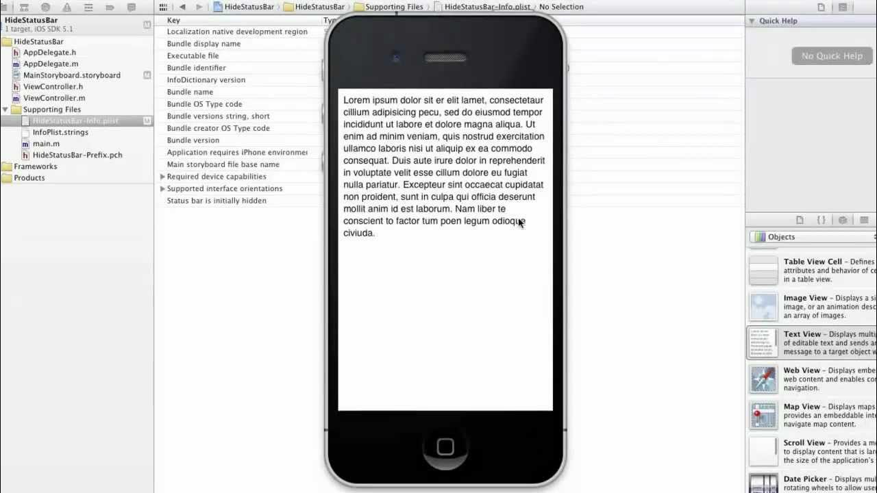 Hide Status Bar in Apps - XCode 4 Tutorial - YouTube