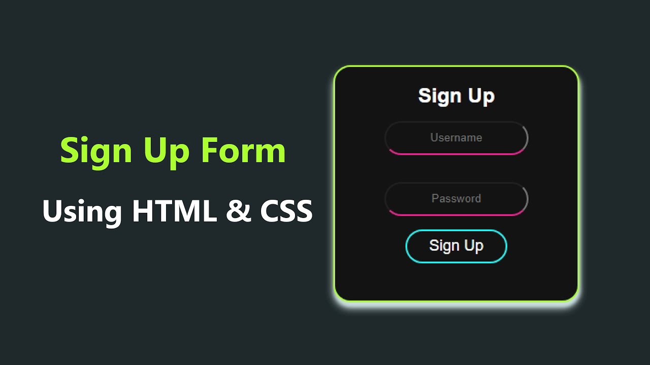 How To Make Animated Signup Form Using Html And Css Youtube 4351