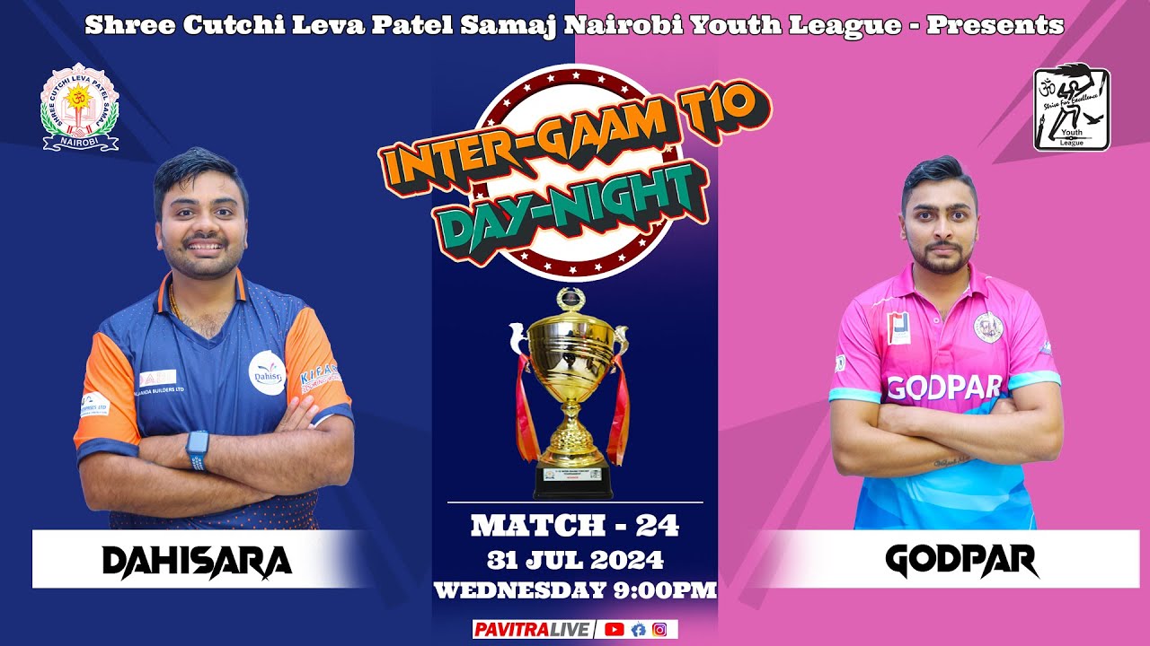 🔴LIVE CRICKET : GAME 24 - DAHISARA V/S GODPAR || INTER-GAAM T10 SCLPS ...
