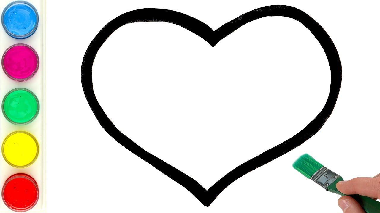Simple Heart Drawing and Coloring for Kids| Learn Shapes Together - YouTube