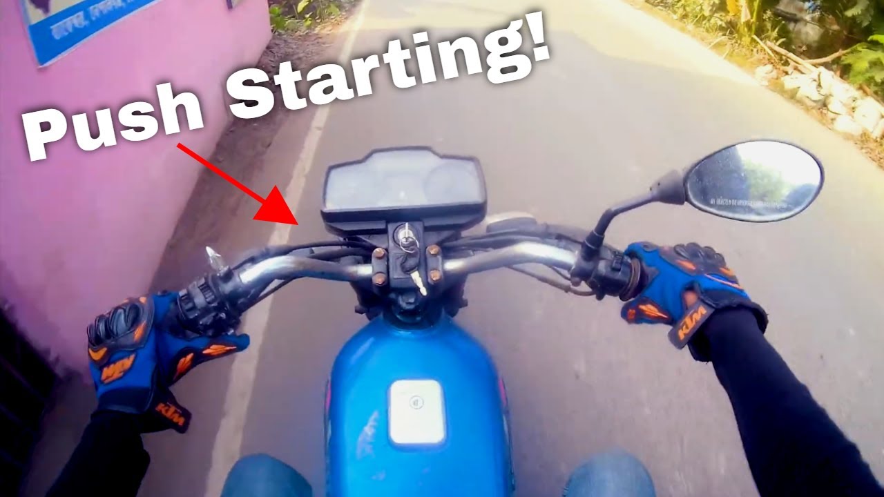 Push Starting Old Kawasaki Bajaj KB100 2Stroke Legendary Bike - YouTube