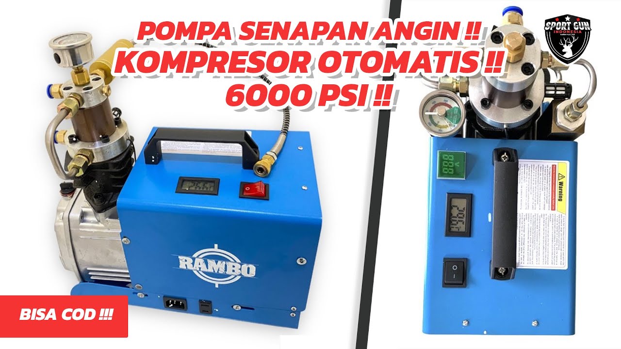 KOMPRESOR OTOMATIS 6000psi !! POMPA SENAPAN ANGIN PCP , BOCAP COMPRESOR ...