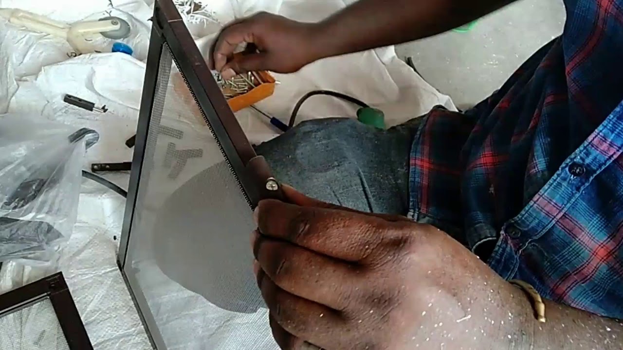Hinges fixing in mosquito netlon doors/making mosquito net part,-7 ...