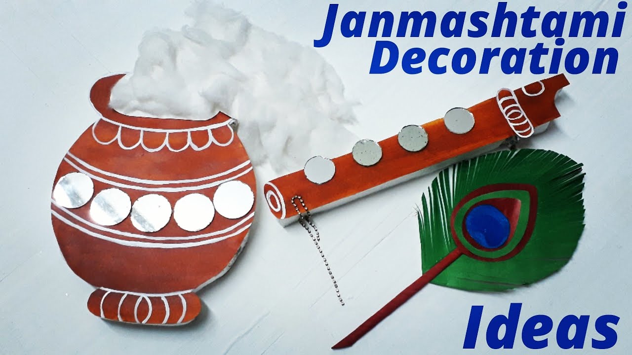 Krishn Janmashtami Decoration Ideas || Very Easy paper Craft DIYs - YouTube