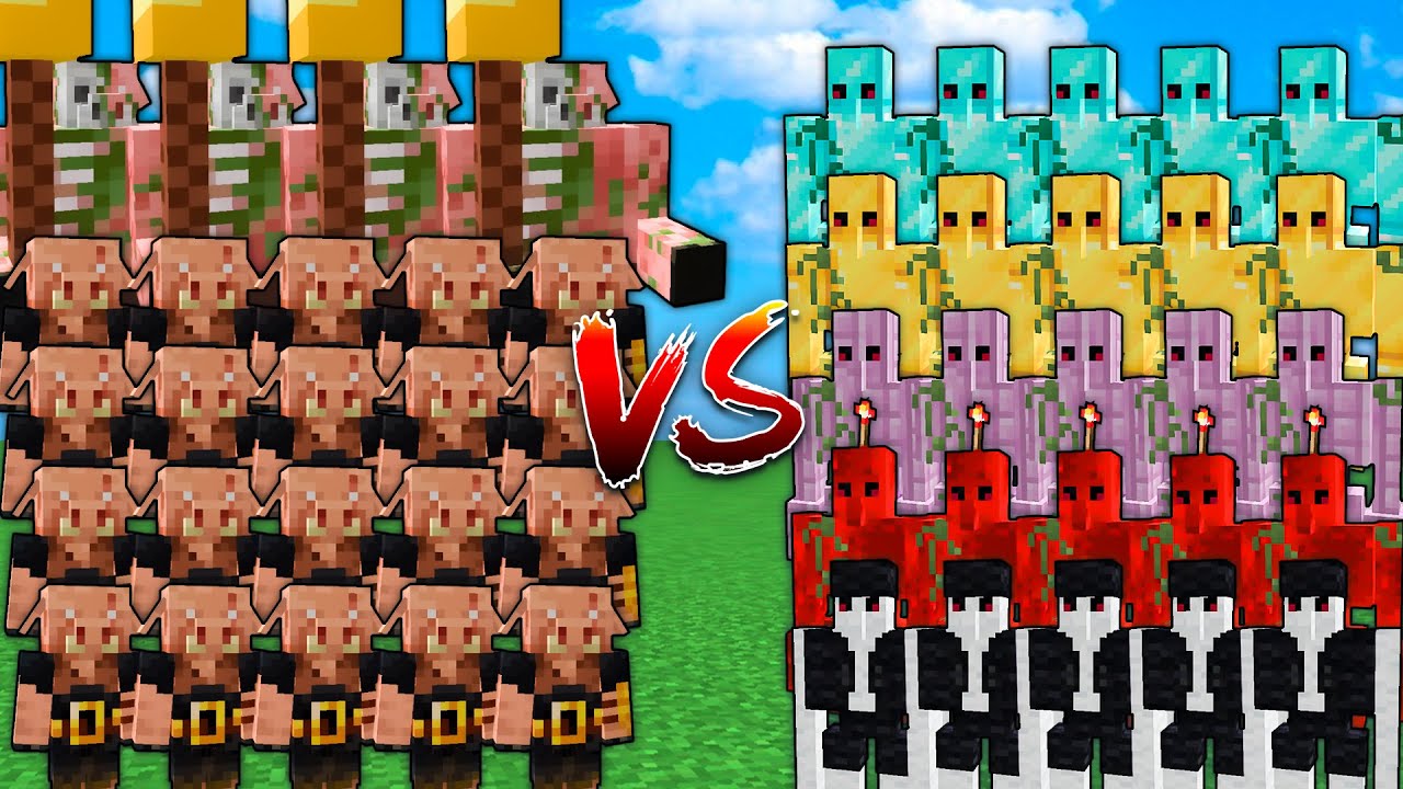PIGLIN BRUTE ARMY VS ALL GOLEM CASTLE | EPIC BATTLE MINECRAFT - YouTube