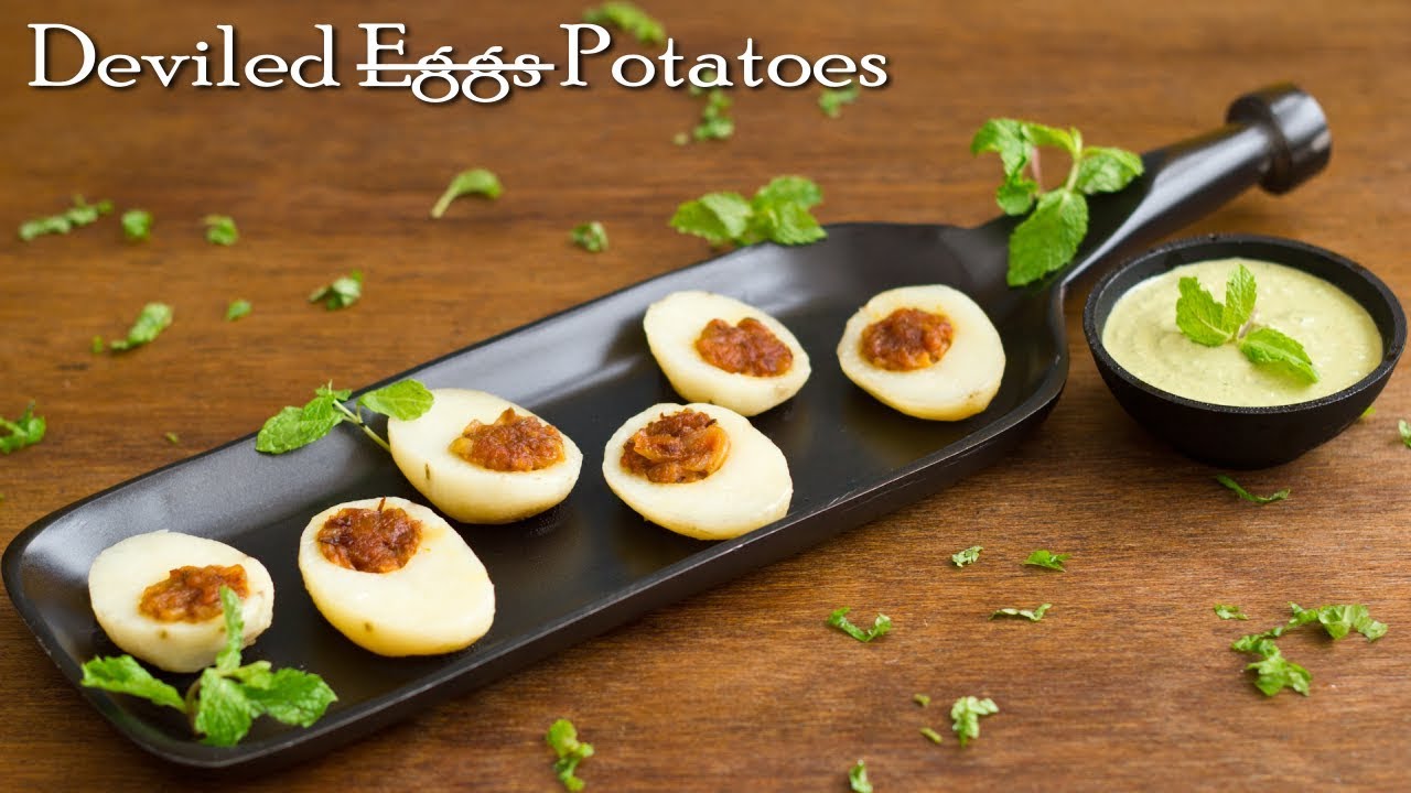 Eggless Eggs | Deviled Potatoes | Tea Time Snack ~ The Terrace Kitchen ...