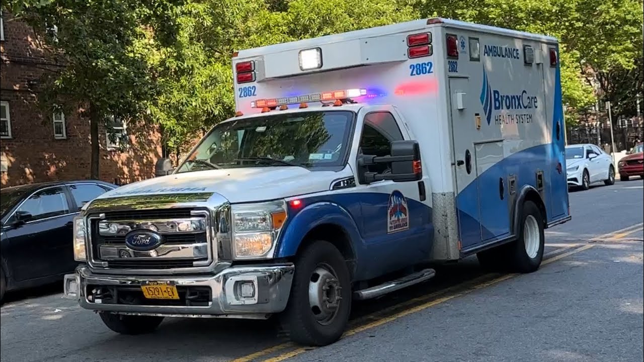 BRONX CARE HEALTH SYSTEM EMS AMBULANCE RESPONDING ON 142ND STREET IN ...