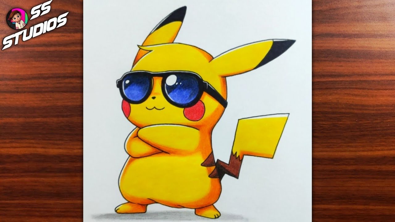 How To Draw smart Pikachu (with color) - YouTube