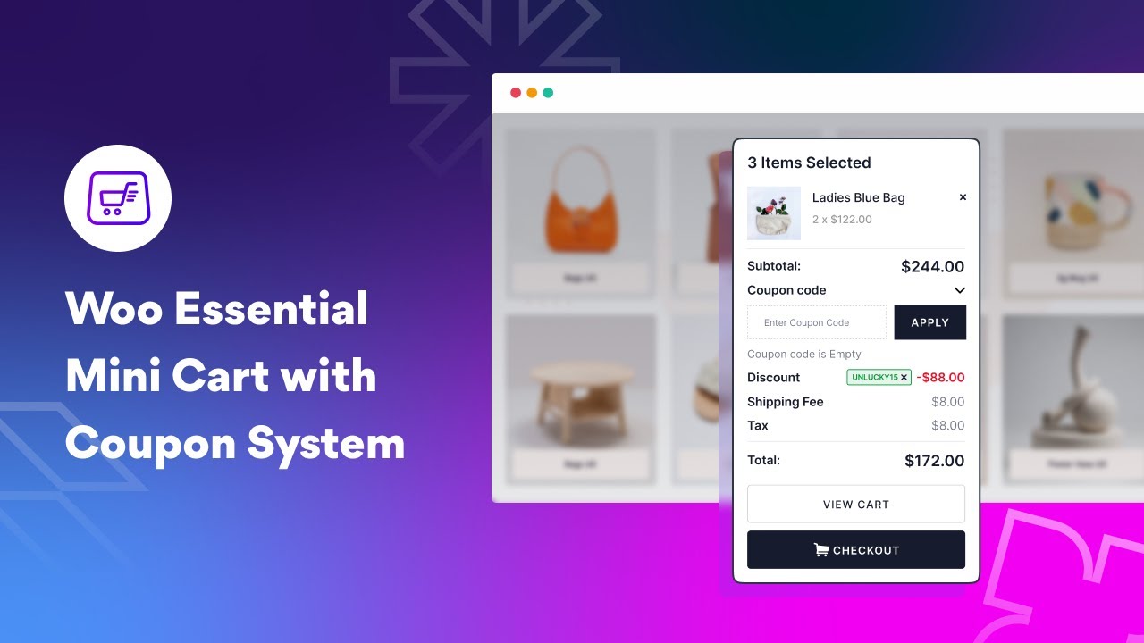 Introducing Woo Essential Mini Cart with Coupon System - YouTube