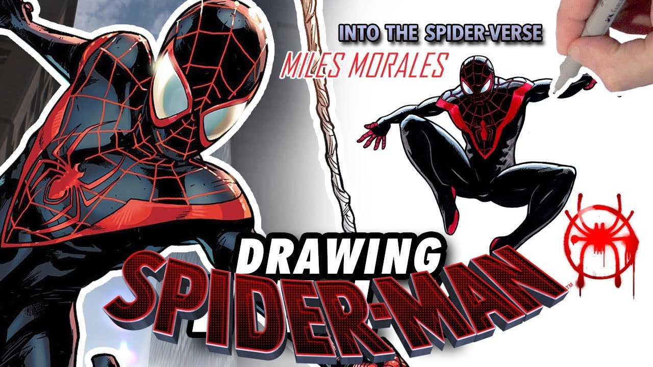 SPIDER-MAN : INTO THE SPIDER-VERSE ! Speed Drawing ️ Comic Book Style ️ ...