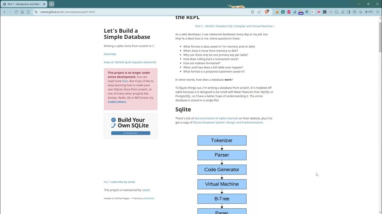 Partie 1 : Ecrire un sqlite en Rust - YouTube