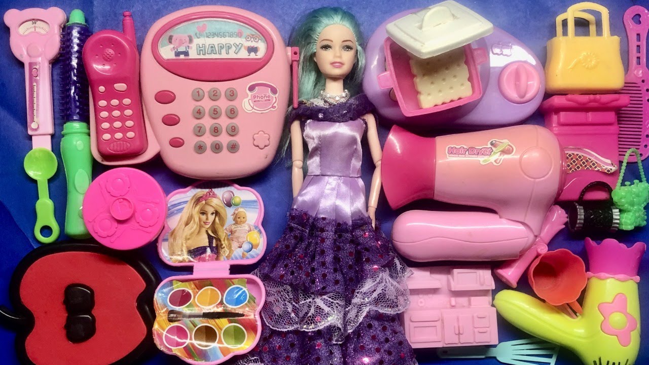 Miniature kitchen cooking food toy || barbie doll kitchen cooking food ...