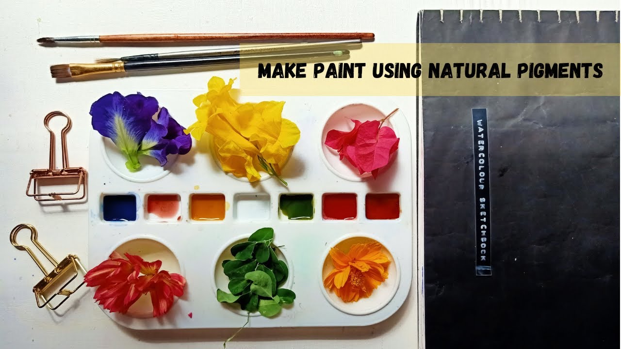 Making Watercolors from Natural Pigments (Flowers and Leaves)// Colors ...