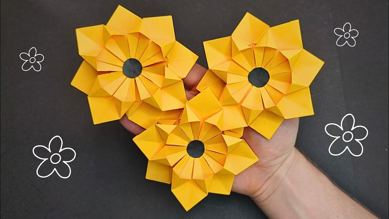 Origami Sunflower Step By Step How To Make A Paper Sunflower