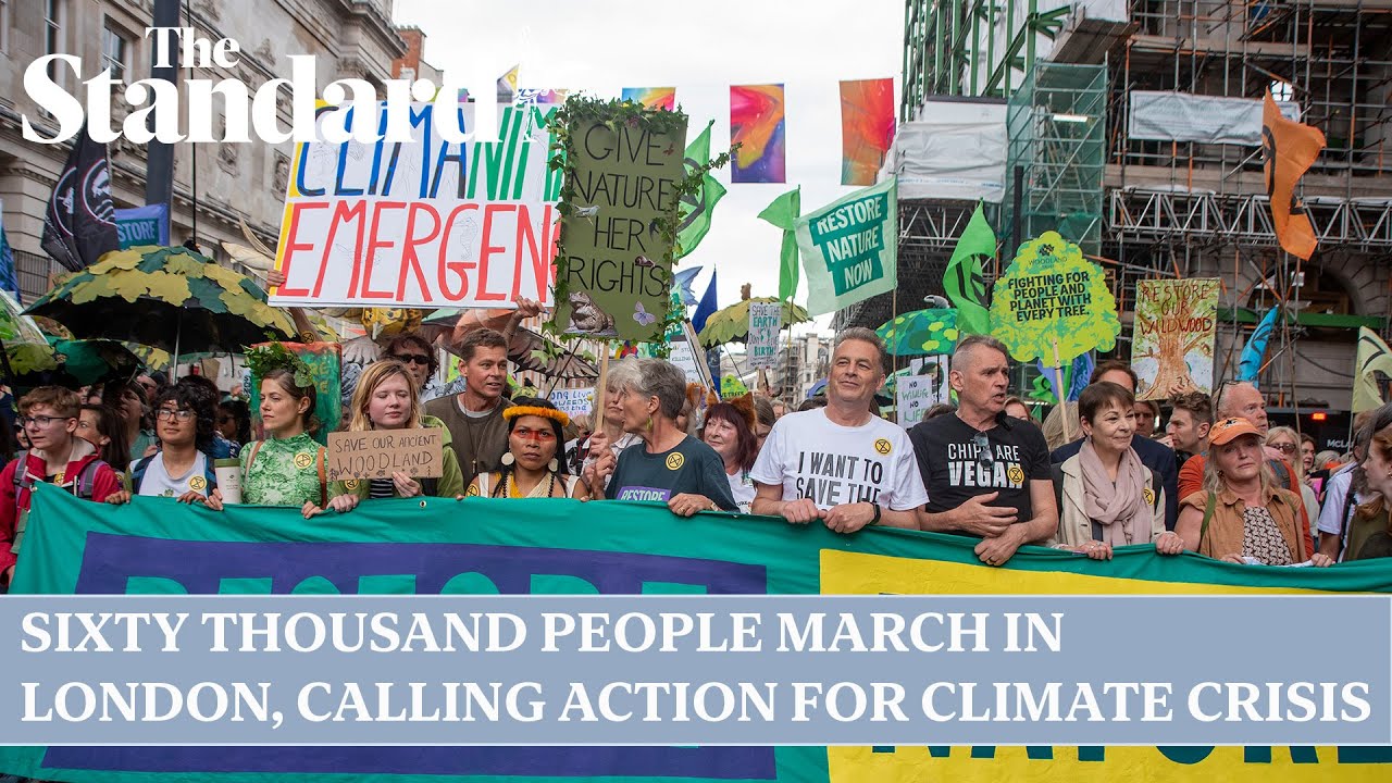 Sixty thousand people march in London, calling action for climate ...