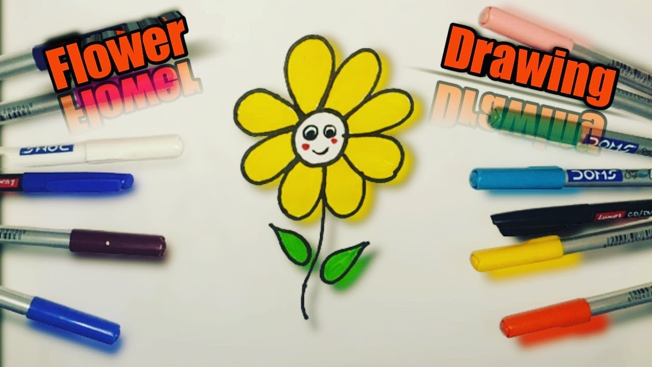 How to draw flower|Drawing for kids| Sonam Art and Drawing - YouTube