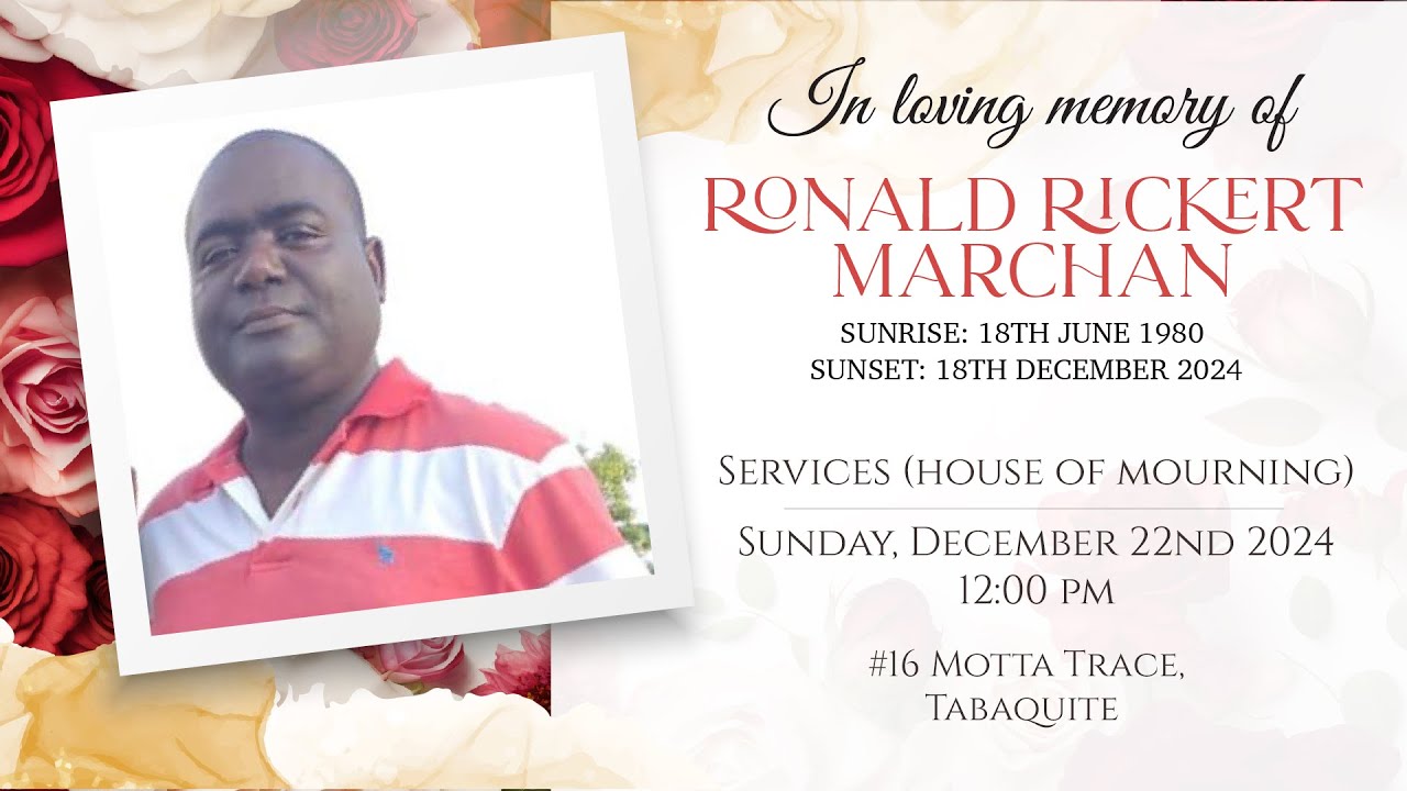 The Funeral Service of Ronald Rickert Marchan - YouTube