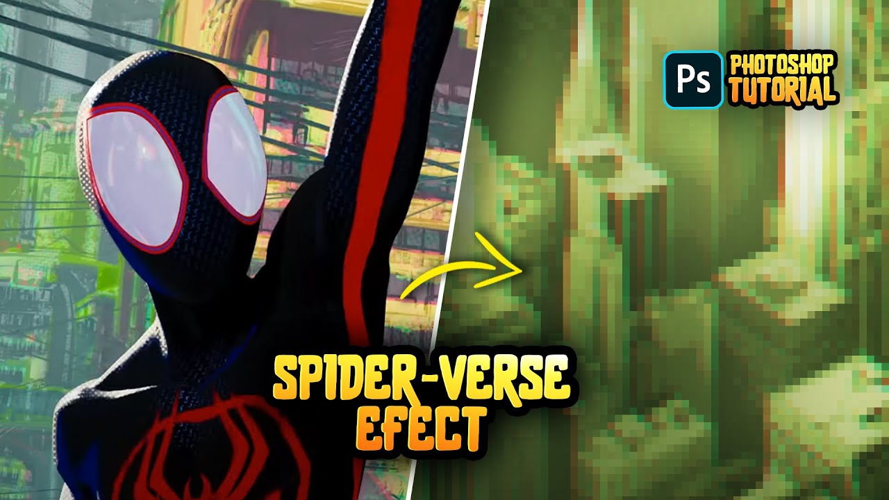 How To Make Spiderman Across The Spider-verse Comic Effect in Photoshop ...