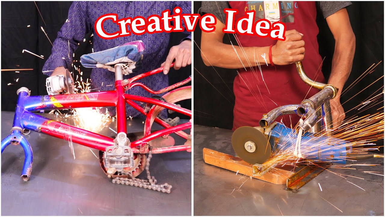 Make A Stand For Homemade Angle Grinder with Old Bicycle, All Types of ...
